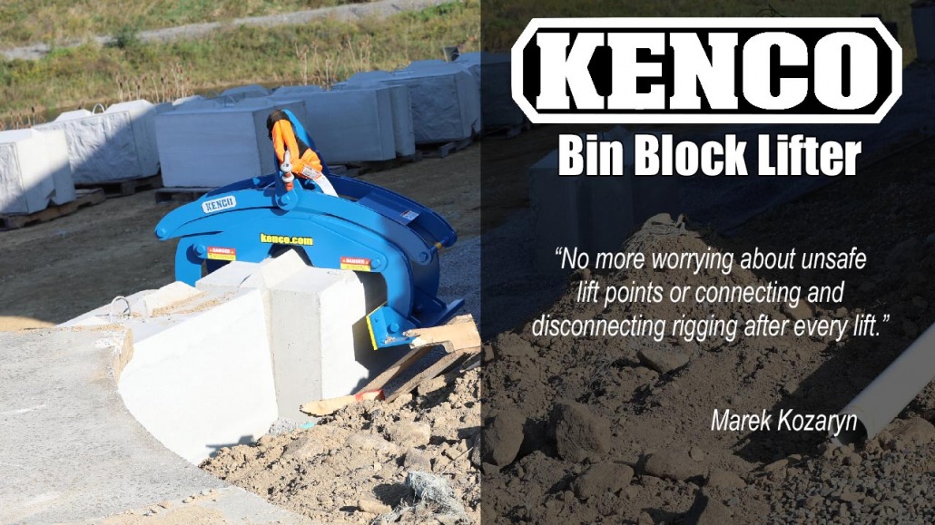 Bin Block Lifter Photos and Videos of the attachment on the job site